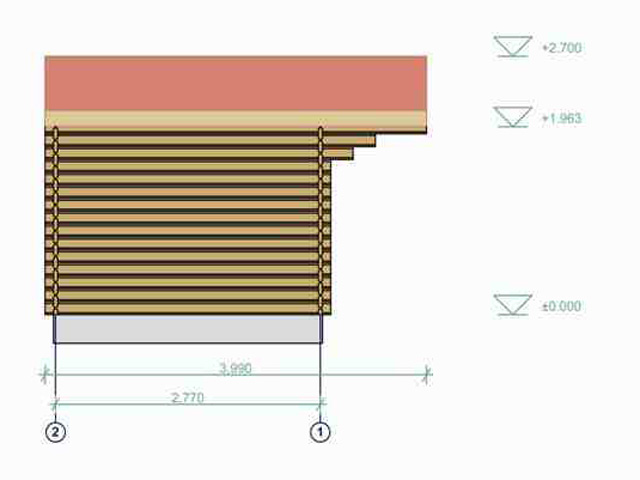 34mm Rio Log Cabin 4 x 3m Technical Drawings